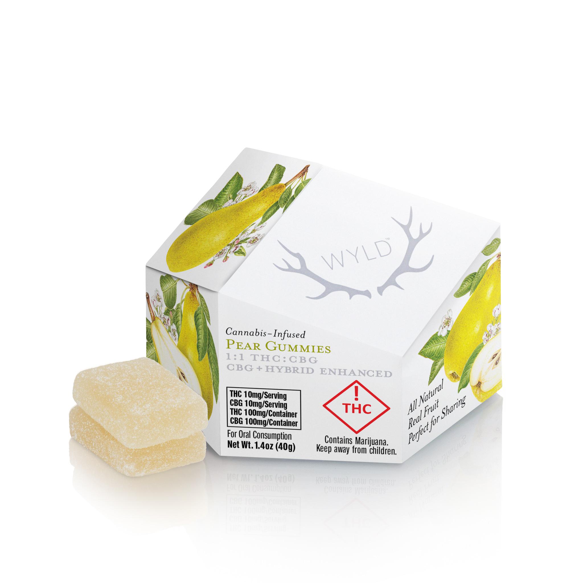 WYLD - WYLD - PEAR THC:CBG - 1:1 - GUMMIES - 100MG